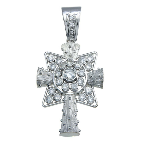 Accessories | Silver 925 Cross Bubble Cz Pendant | Poshmark